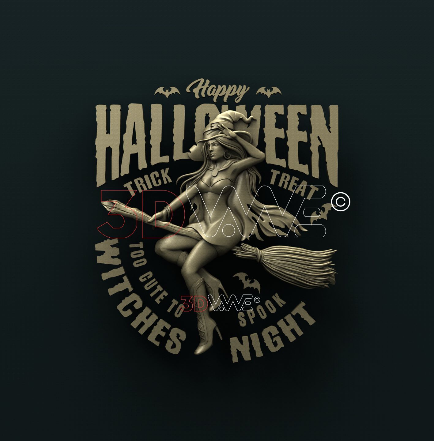HALLOWEEN WITCH 3D STL - - 3DWave.us