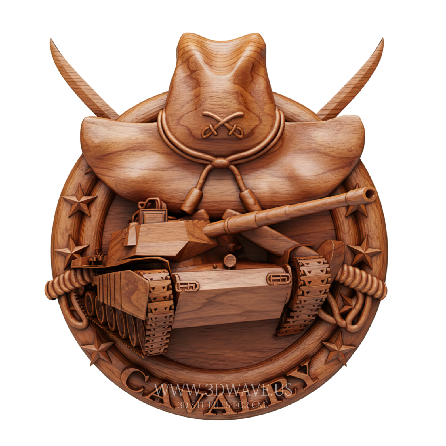 Armored Cavalry Tank 3D Model for CNC - Military STL File – 3DWave.us