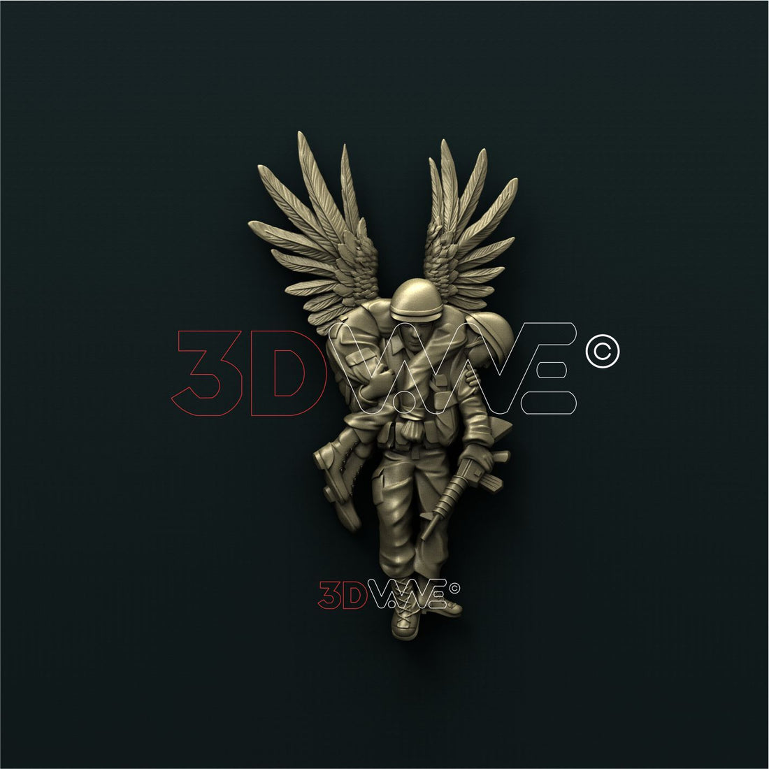 ANGEL SOLDIER 3D STL - - 3DWave.us