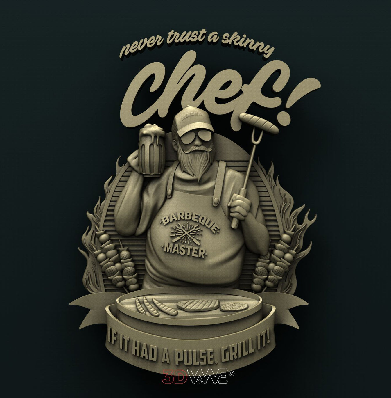 BARBEQUE MASTER 3D STL - - 3DWave.us