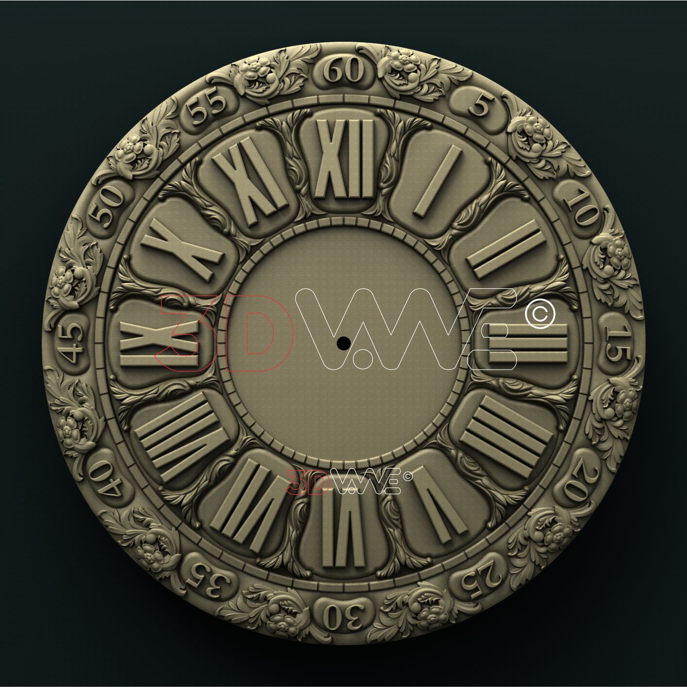 CLOCK FACE 3D STL - - 3DWave.us