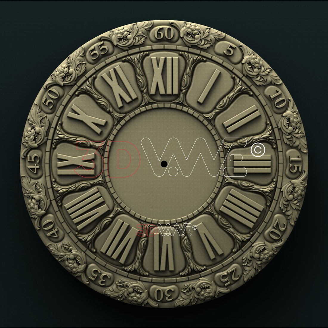 CLOCK FACE 3D STL - - 3DWave.us