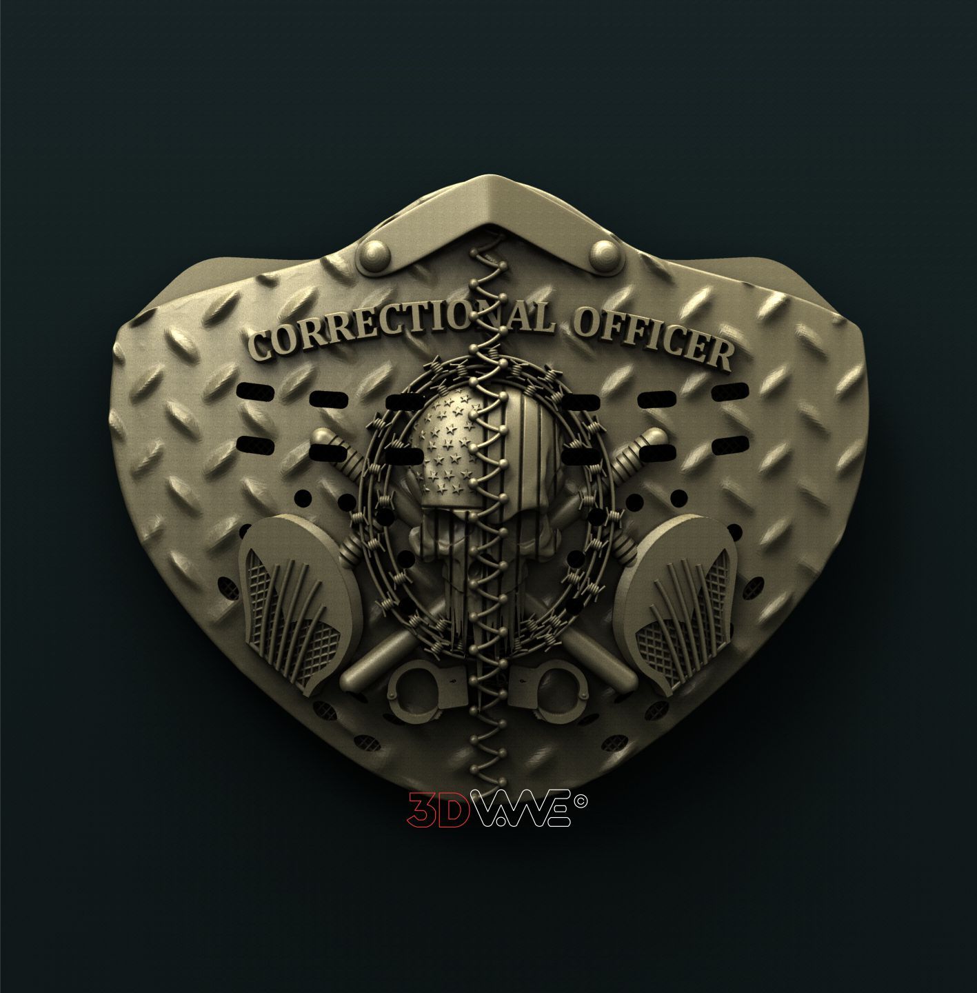 CORRECTIONAL OFFICER PLAQUE 3D STL - - 3DWave.us