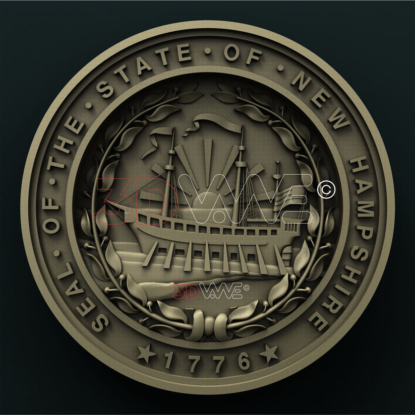 NEW HAMPSHIRE STATE SEAL 3D STL - - 3DWave.us