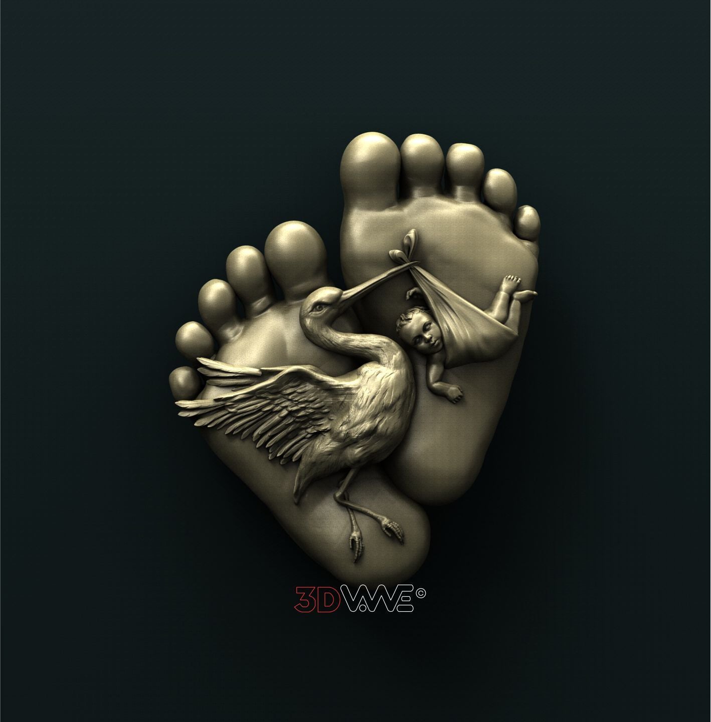 NEWBORN BABY 3D STL - - 3DWave.us