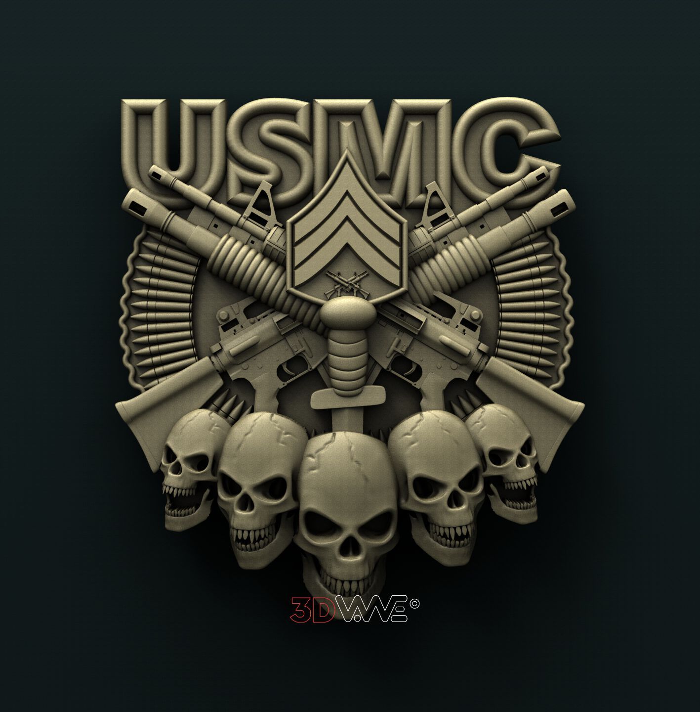 Usmc Skull Wallpaper Skull Military Logo Royalty Free Vector Image